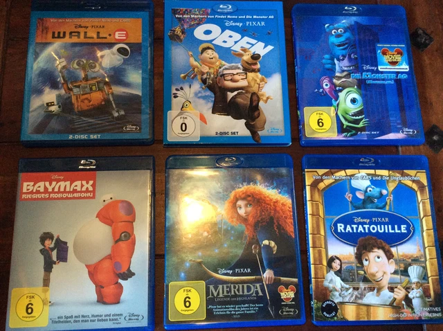 DISNEY PIXAR [6 BLU RAY] Wall E Ratatouille Monster AG Baymax OBEN ...