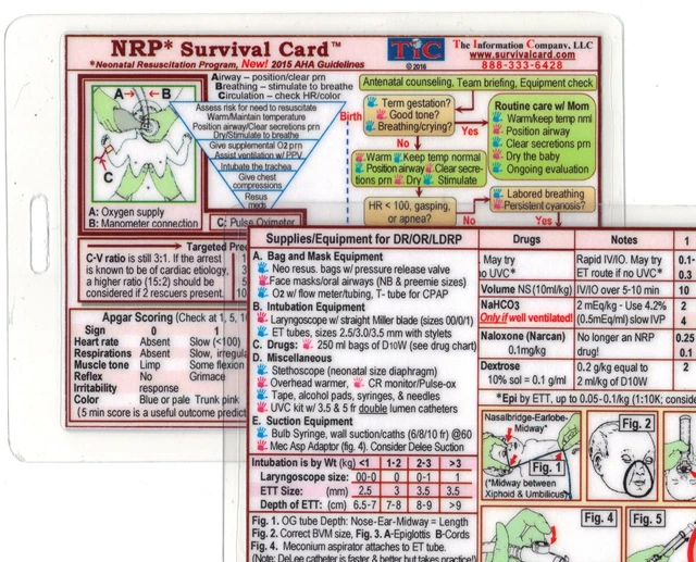 NRP: NEONATAL RESUSCITATION Program Reference Chart by American Academy ...