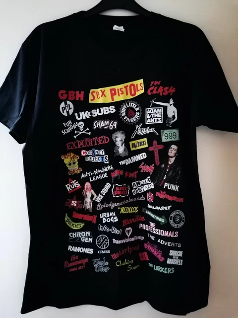 Punk Collage T Shirt Sex Pistols The Clash The Damned Uk Subs The