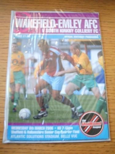 08/03/2006 WAKEFIELD-EMLEY V South Kirkby Colliery [She £3.99 - PicClick UK