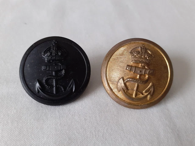 2 X EXTRA Large Royal Navy Uniform Buttons KC Kings Crown WW1 / WW2 £10 ...