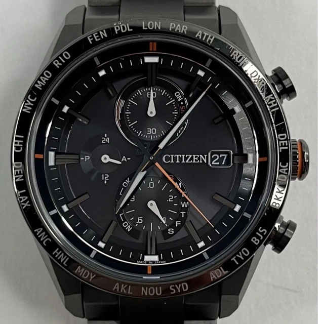 CITIZEN ATTESA H800-T025871 AT8185-62E Eco Drive Titanium Solar Mens ...