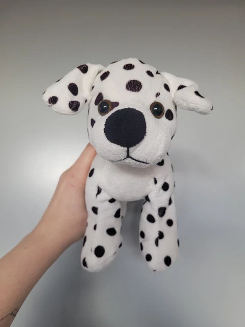 TJM TJ MORRIS Soft Toy Barking Dog Dalmatian Black White Plush ...