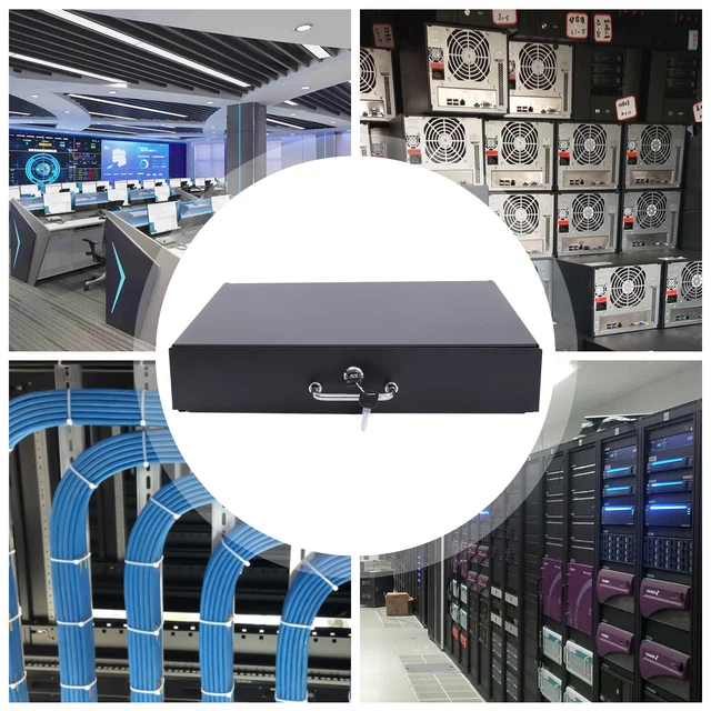 19& SERVER NETWORK Cabinet Case Rack Mount Lockable Deep Drawer with ...