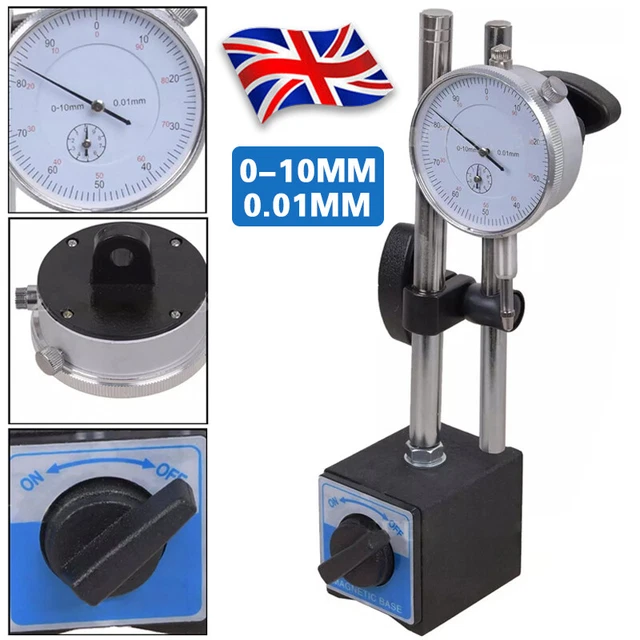 DIAL-TEST INDICATOR DTI Gauge with Magnetic Base Stand Clock Gauge TDC ...