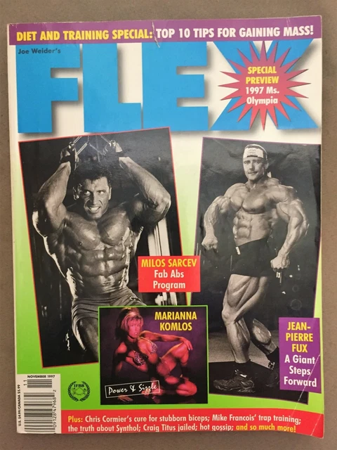 FLEX BODYBUILDING MUSCLE magazine \ MILOS SARCEV + JEAN PIERRE FUX \ 11 ...