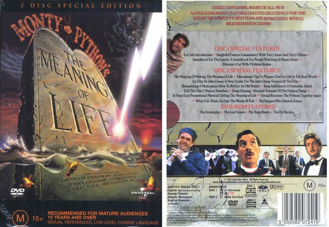 MONTY PYTHON'S 'THE Meaning of Life' - 2 DVD Set - New & Sealed $8.54 ...