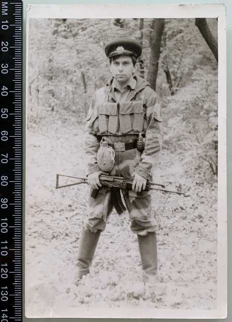 1970S HANDSOME SOLDIER AK-47 Kalashnikov Rifle Soviet Military Man ...