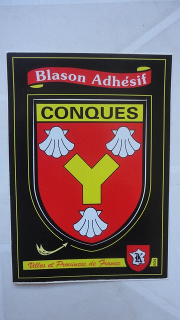 BLASON ADHESIF AUTOCOLLANT Conques Villes Et Provinces De France Kroma EUR 5,50 - PicClick DE