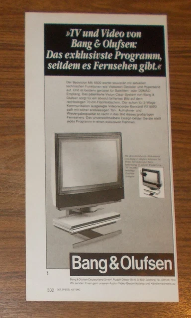 SELTENE WERBUNG VINTAGE BANG & OLUFSEN Beovision MX 5500 Farbfernseher ...