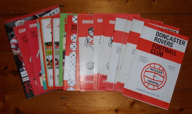 17 X DONCASTER ROVERS HOME PROGRAMMES (1970-2007) - ALL DIFFERENT ...