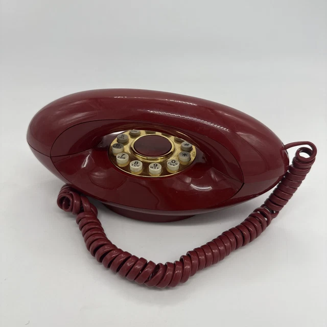 VINTAGE 70'S SPACE Age Genie Phone Red / Gold Push Button Retro ...