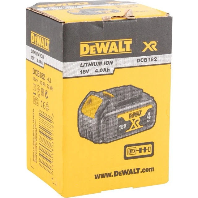DEWALT DCB182-XJ 18V 4.0Ah Li-ion XR Slide Pack Battery £35.99 ...