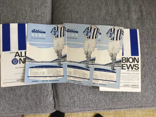 WEST BROMWICH ALBION Football Club Programmes From 1960’s £2.00 ...