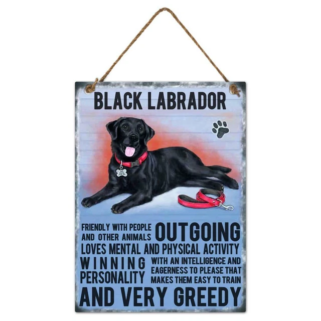 BLACK LABRADOR DOG Sign Metal Wall Door Hanging Dogs Sign Home Decor ...