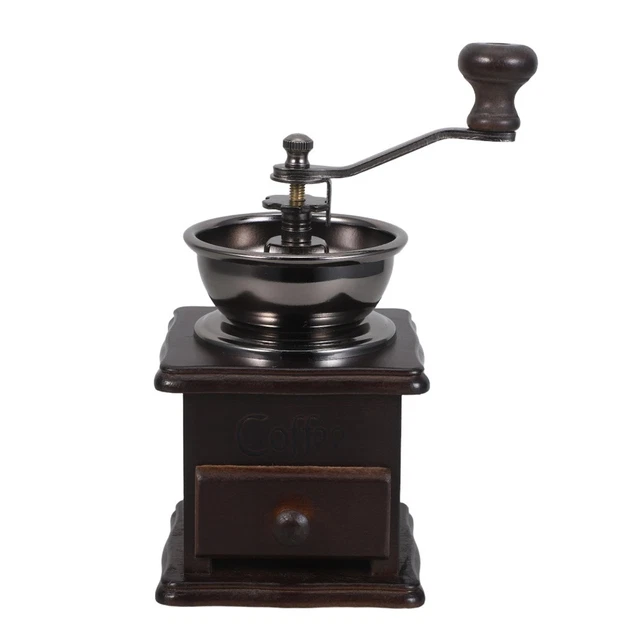 VINTAGE STYLE MANUAL Coffee Grinder Wooden Hand Burr Mill for Drip $46. ...