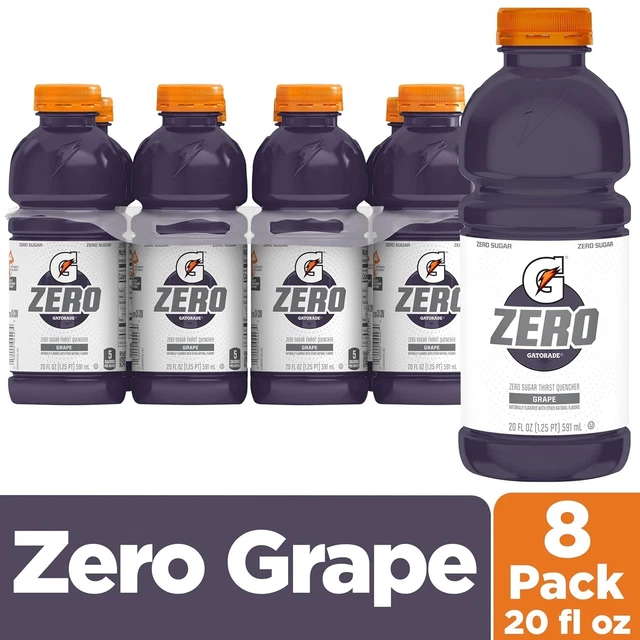 GATORADE THIRST QUENCHER Zero Sugar, Sports Drink, Grape 20Oz Bottles ...