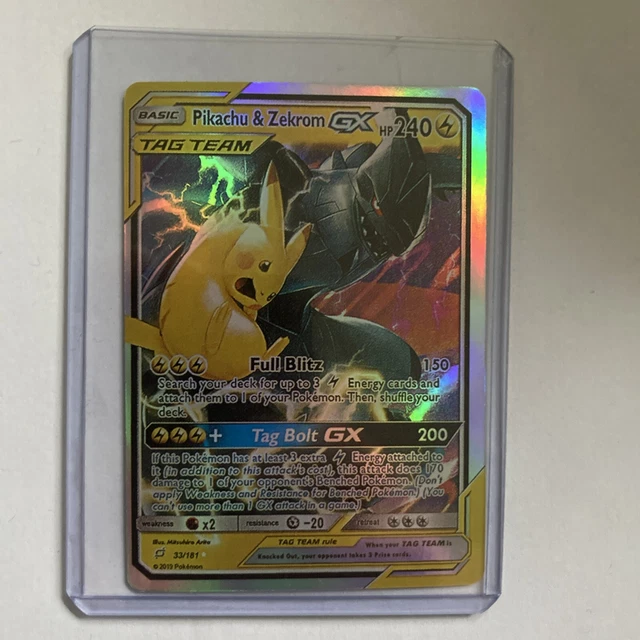 POKÉMON TCG PIKACHU & Zekrom GX Sun & Moon - Team Up 33/181 Holo Ultra Rare EUR 9,48 - PicClick IT