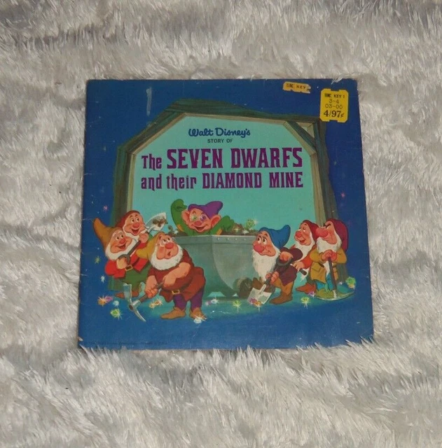 VINTAGE BOOK 1967 WALT DISNEY THE 7 DWARFS & THEIR DIAMOND MINE Golden ...