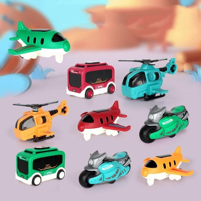 MOTORCYCLE. SCHOOL BUS Model Toys Inertia Pull Back Cars Guided ...