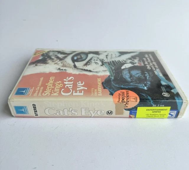CAT'S EYE VHS Stephen King Drew Barrymore Ex Rental Horror Video Tape ...