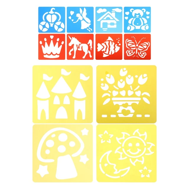12 PCS FABRIC Craft Stencil Shapes Flower and Butterfly Stencils $21.84 ...