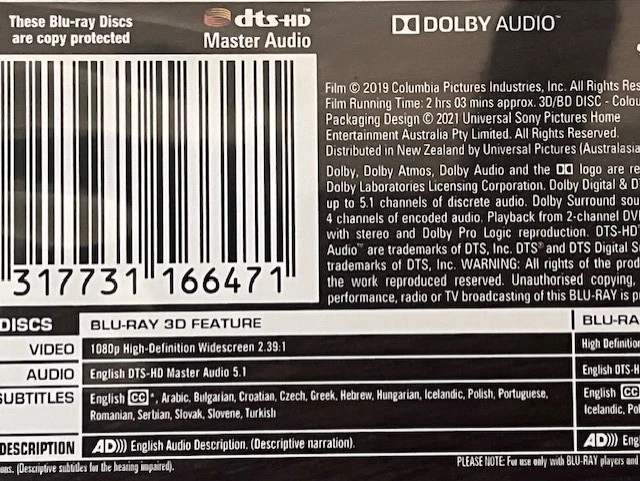 JUMANJI THE NEXT Level 2D/3D blu-ray EUR 110,00 - PicClick DE