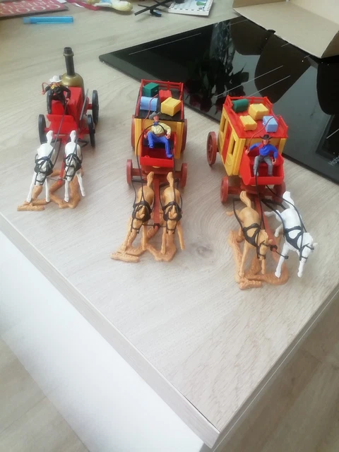 TIMPO HORSE DRAWN Wild West Series Plastic Stagecoachs And Fire Engine ...