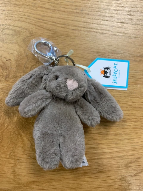 JELLYCAT BASHFUL BUNNY Bag Charm Key Ring - Truffle £23.95 - PicClick UK