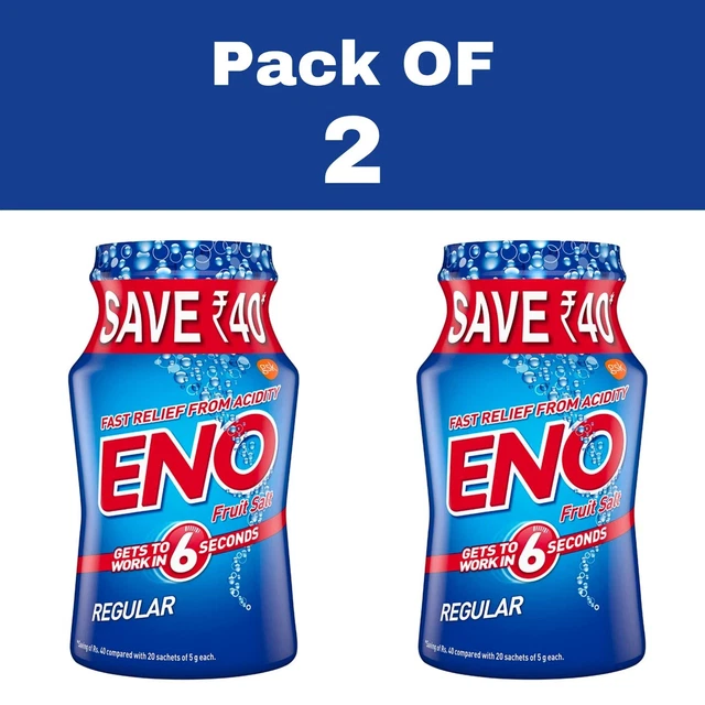 2 X ENO Regular Digestive Fruit Salt Fast | Relief From Acidity - 100 ...