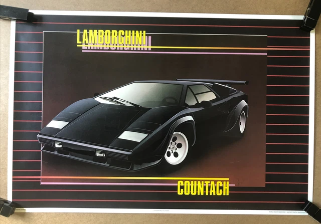 VINTAGE LAMBORGHINI COUNTACH Black Poster 1989 23 X 35 Rare (2) £43.10 ...