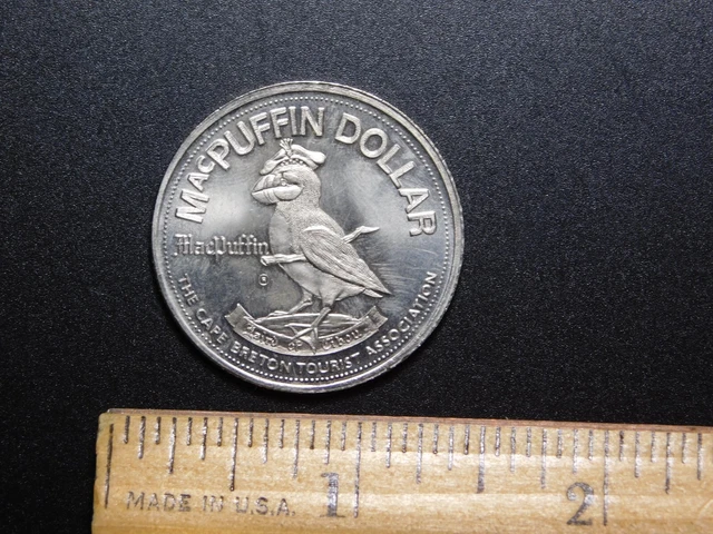 VINTAGE TOKEN 1975 MacPUFFIN DOLLAR CAPE BRETON TOURIST ASSN £37.10 ...