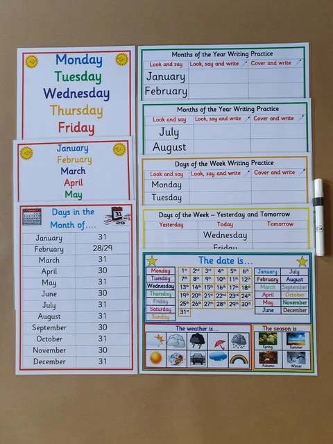 CALENDAR, DAYS OF the week, Months Learning Bundle, KS1/2 teaching ...
