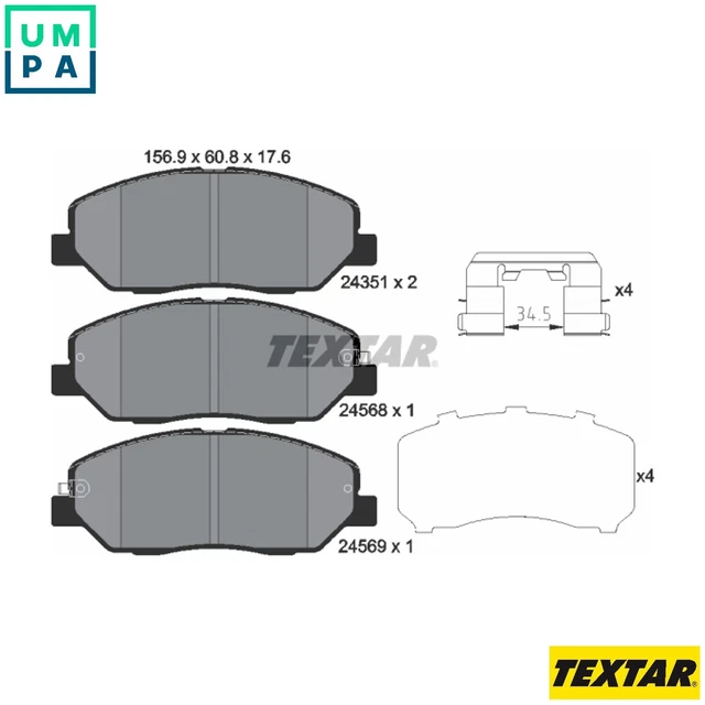 BRAKE PAD SET DISC BRAKE 2435101 FOR HYUNDAI GRAND/SANTA/FE ENTOURAGE ...