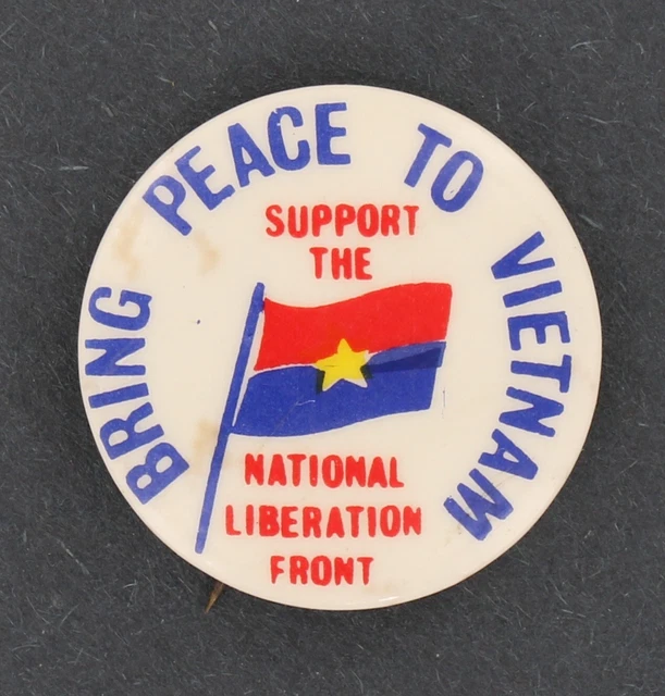 PRO-VIETCONG NATIONAL LIBERATION Front 1965 Vietnam War Protest Pin ...
