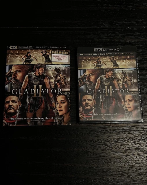 GLADIATOR 2 MOVIE (4k+Blu Ray+ Digital Code) NEW! SEALED! W/ SLIPCOVER ...