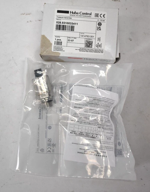 HUBA CONTROL PRESSURE Transmitter 528 Series 528.9310033411 0-16 Bar 4 ...