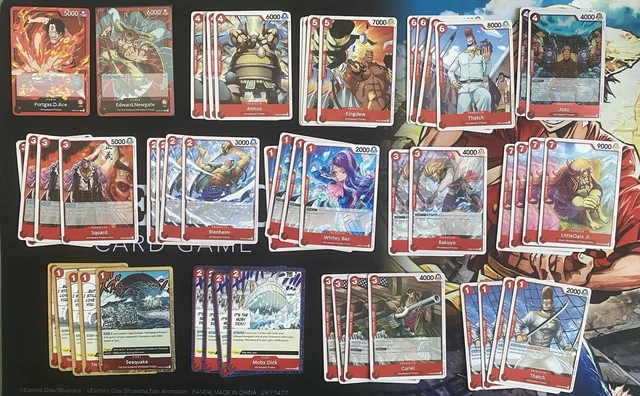 ONE PIECE CARD Game Deck White Beard/Ace Full Us -🇺🇸 Prêt À Jouer 84 ...