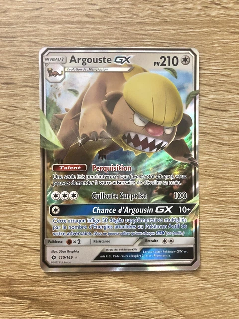 CARTE POKEMON ARGOUSTE GX 110/149 Soleil et Lune SL1 - FR MINT EUR 9,90 ...