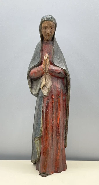 ANTICO LEGNO MARIA Santa Madonna Madre di Dio Intagliato a mano ...