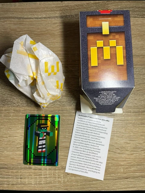 ZOMBIE MCDONALD'S 2025 X A Minecraft Movie Collectable & Unused Code ...