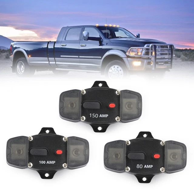 80-150A AMP MANUAL Reset Fuse Inline Disjoncteur Terminal Block Marine ...