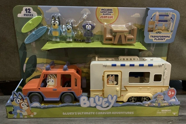 BLUEY ULTIMATE CARAVAN Adventures Camper Van Playset NEW 3 Figures ...