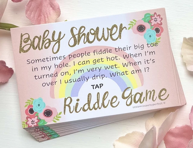 BABY SHOWER PARTY Games Innuendo Riddle Cards Funny Adult Humour ...