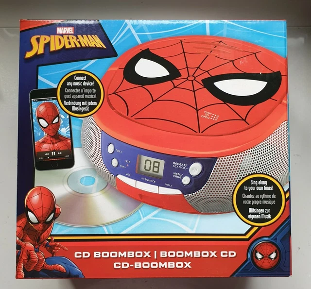 MARVEL SPIDERMAN CD Boombox Sing Along Connect Any Music Device BNIB £ ...