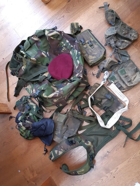BRITISH ARMY PLCE Webbing DPM camo Used bergan bag Para Airborne ...