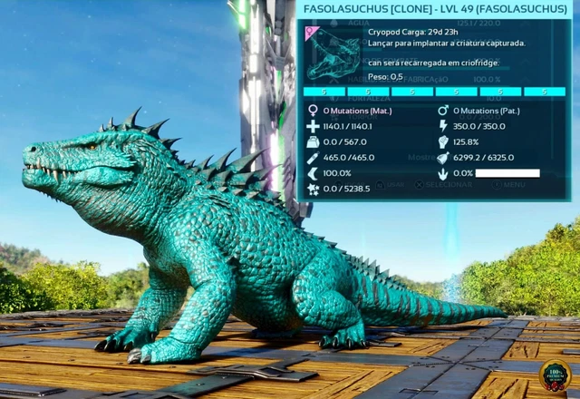 ARK SURVIVAL ASCESED Fasolasuchus Ciano Solido PVE PS5/XBOX/PC EUR 16 ...