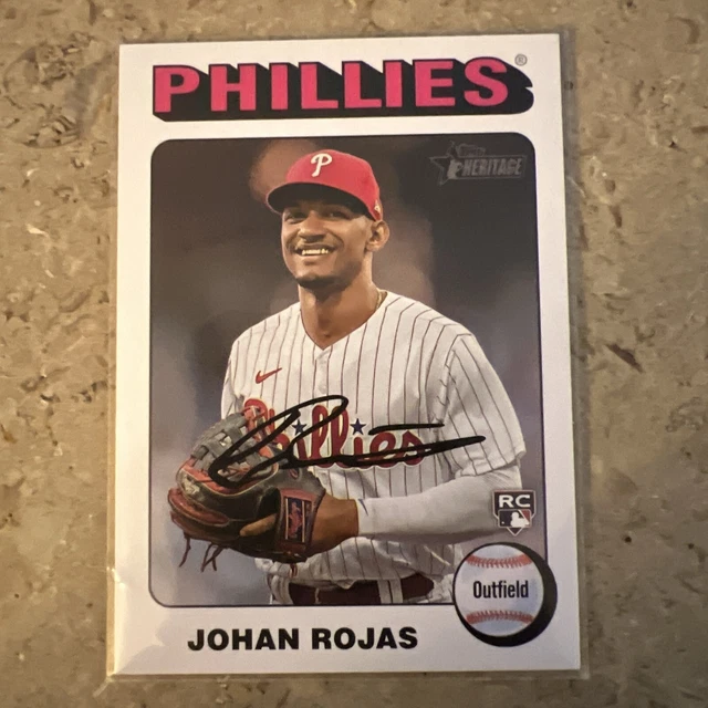 CARTA ROOKIE JOHAN Rojas 2024 Topps Heritage BORDO BIANCO SP RC #171 ...