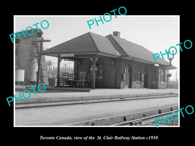 OLD LARGE HISTORIC PHOTO TORONTO CANADA, THE ST CLAIR RAILWAY STATION ...