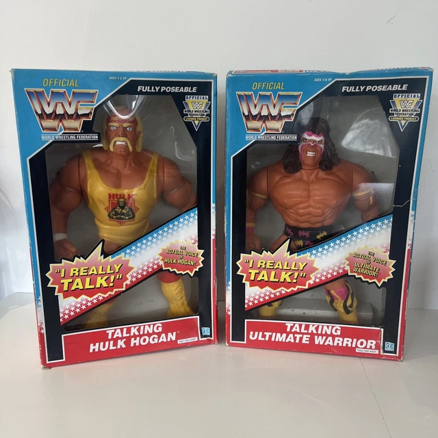 1990 WWF HASBRO Talking Hulk Hogan & Ultimate Warrior Sealed Figures £ ...